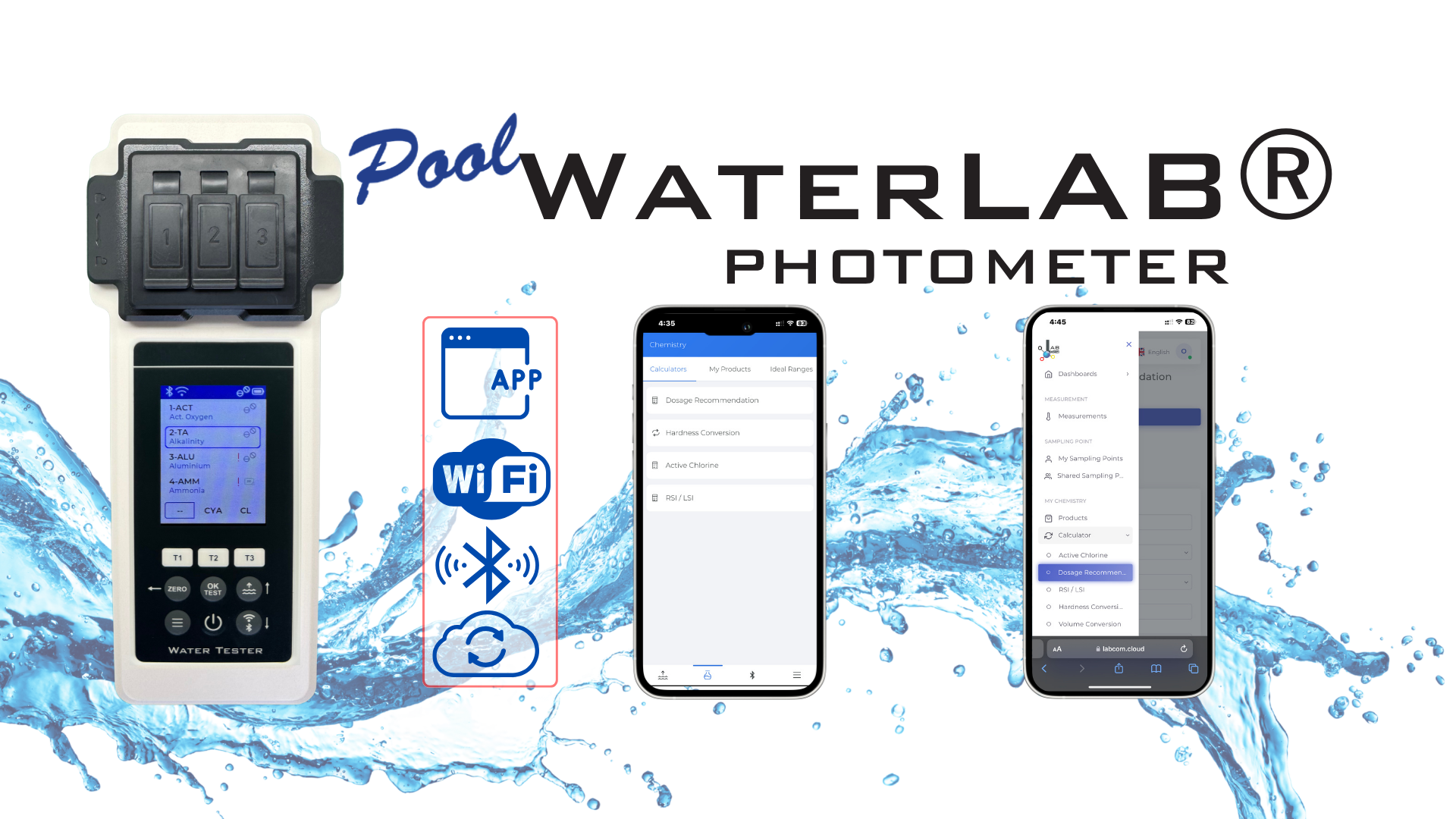 PoolWaterLAB | Digital Pool Water Tester Photometer – 27 Parameters